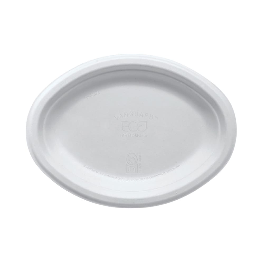 Eco Products Vanguard® WorldView™ Oval Disposable Plate - 10" x 7 ...