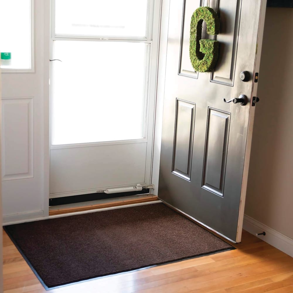 NoTrax 109S0036BR Brush Step® Entrance Scraper Floor Mat, 3' x 6', 3/8 ...