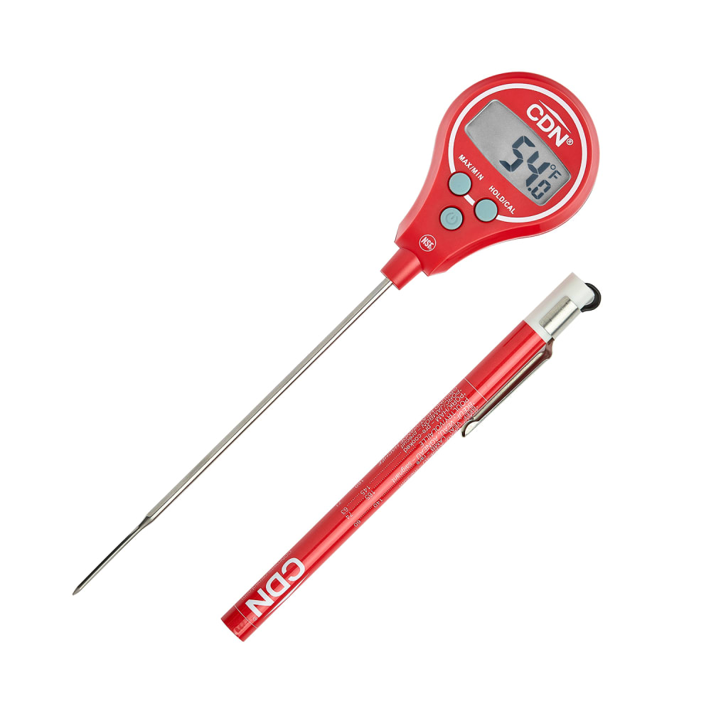 CDN Digital Pocket Thermometer w/ 4 3/10" Stem, -40 to 572°F, Red ...