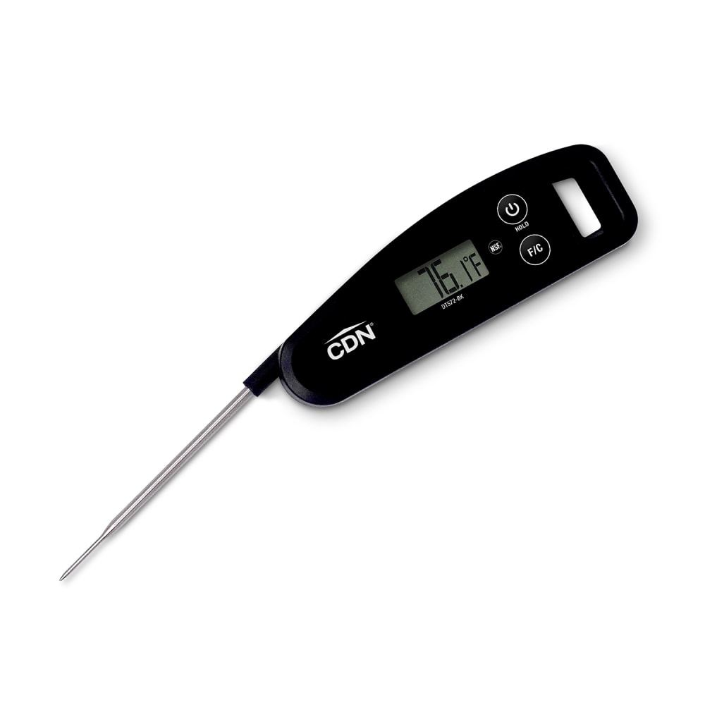CDN Folding Digital Thermometer w/ 3 3/8" Stem, -58 to 572°F, Black ...