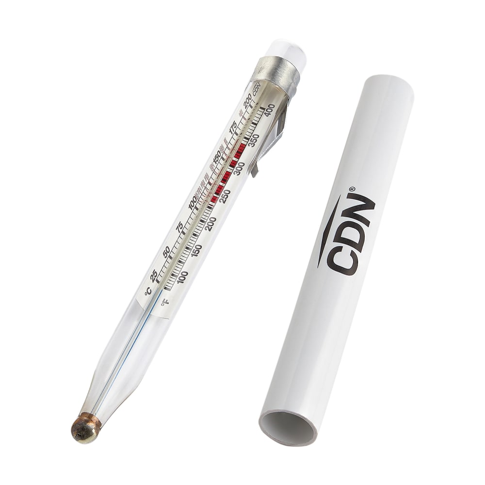 CDN Candy & Deep Fry Thermometer, 75 to 400°F, Glass Tube (TCF400)