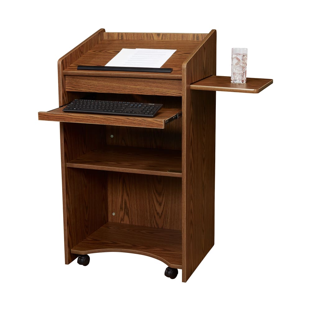 National Public Seating 600-MO Floor Lectern w/ (3) Shelves - 25" x 20 ...