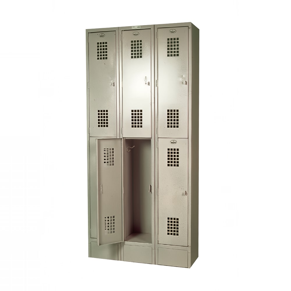 Winholt WL-6 3 Column Locker w/ (6) 12"W x 12"D x 36"H Compartments, Beige