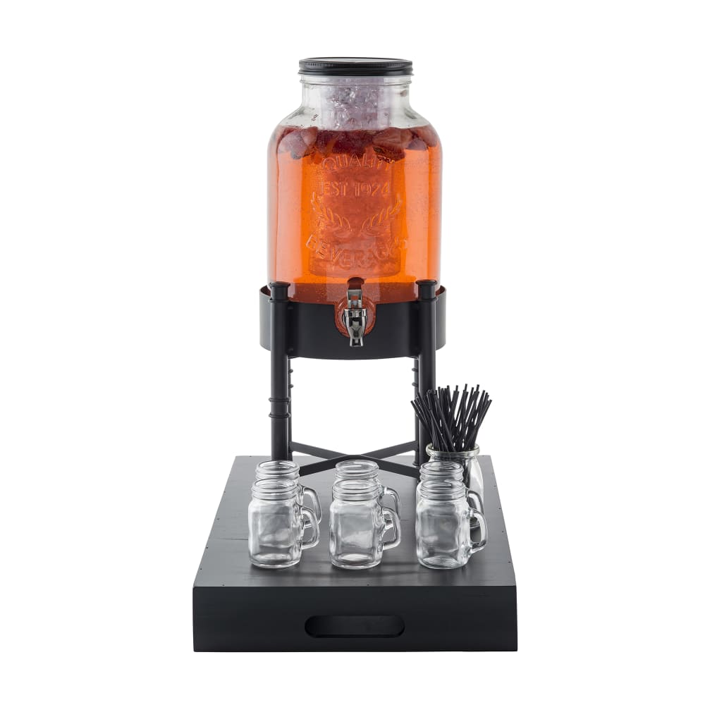 Tablecraft 10090 Industrial Collection™ 2 Gallon Round Glass Beverage ...