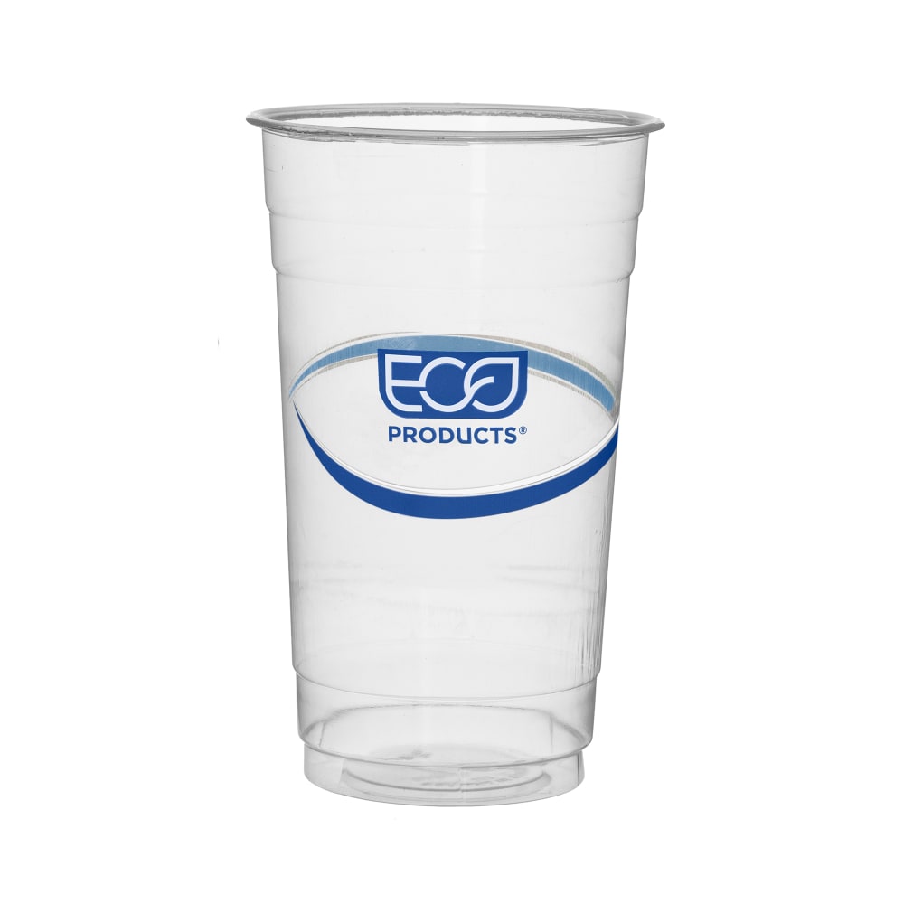 Eco Products 24 oz BlueStripe™ Disposable Cold Cup - PET, Clear (EP-CR24)