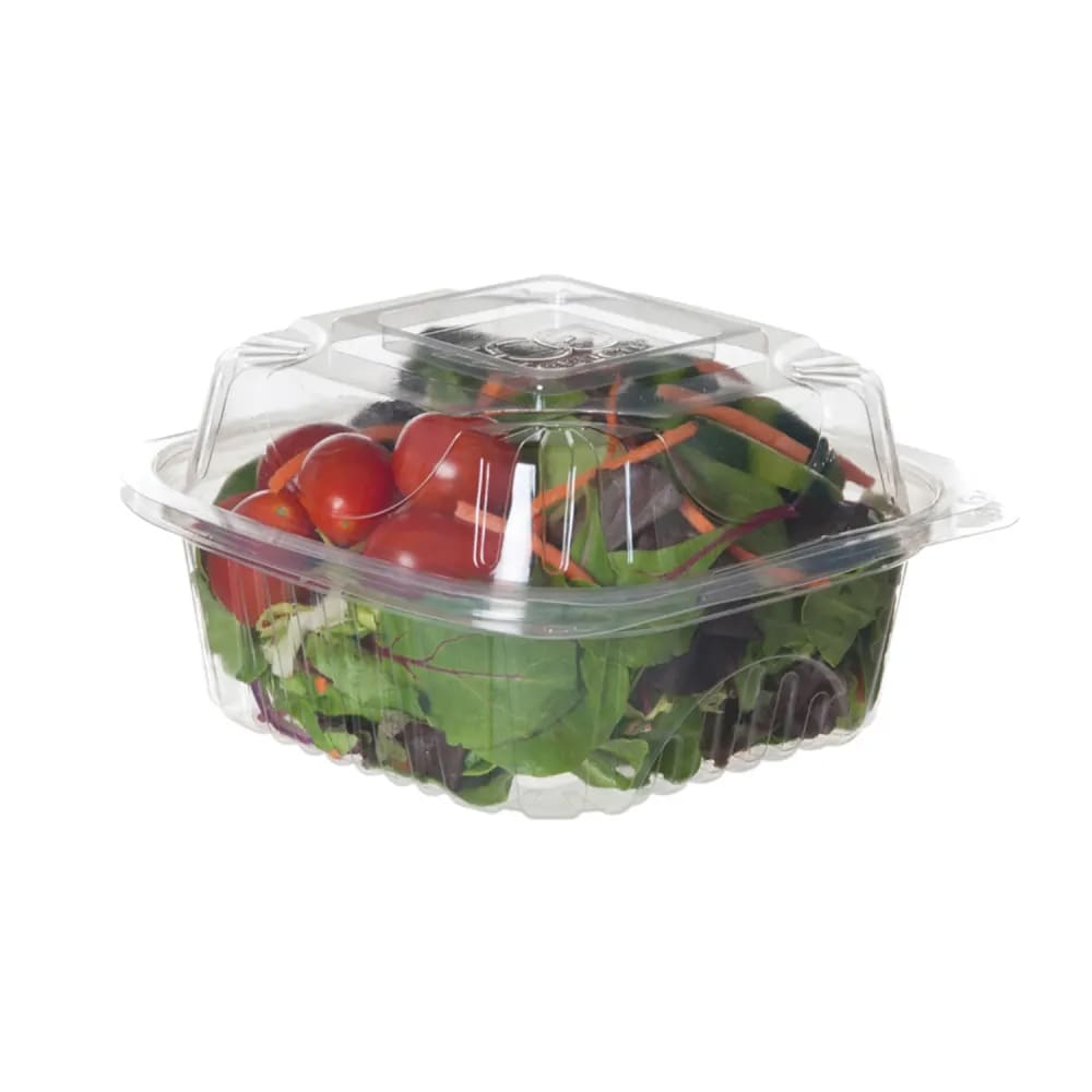 Eco Products Hinged Lid Food Container - 6" x 6" x 3", PLA (EP-LC6)