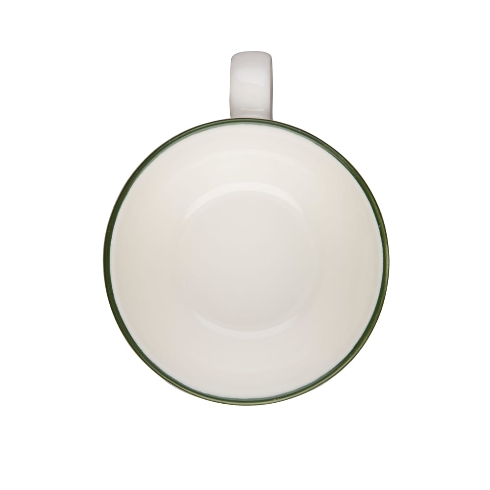 Mikasa Hospitality 9 oz Modest Cup - Fine China, White/Green (5321585)