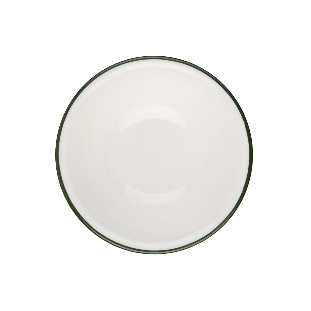 Mikasa Hospitality 14 oz Round Modest Bowl - Fine China, White/Green ...