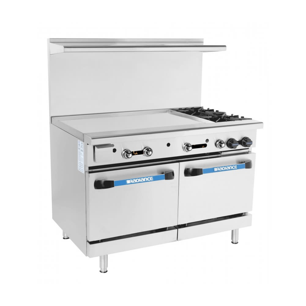 Turbo Air TARG-36G2B 48" 2 Burner Gas Range w/ Griddle & (2) Standard ...
