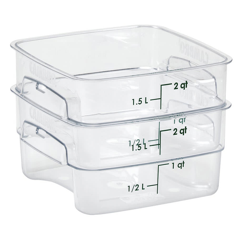 Cambro 2SFSPROCW135 2 qt FreshPro Square Food Storage Container ...