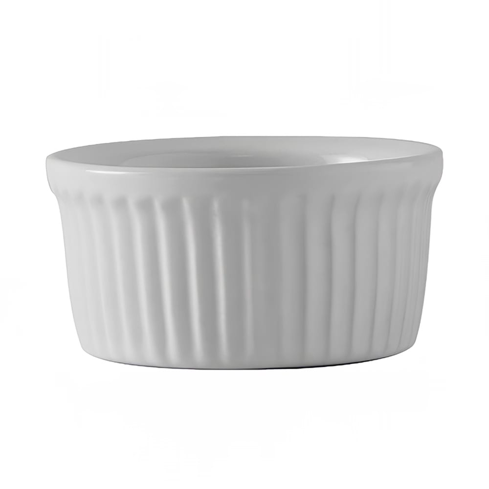 Tuxton BWX-0452 4 1/2 oz Fluted Ramekin - Ceramic, White