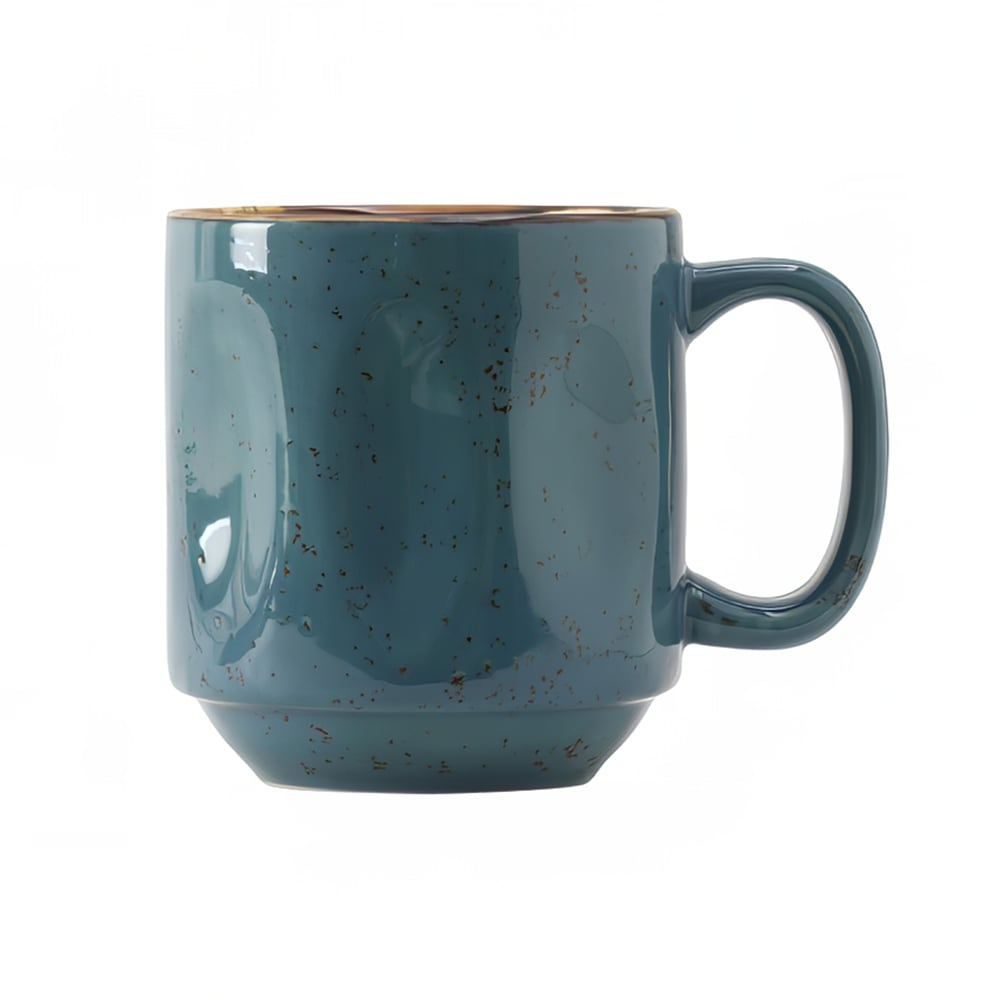 Tuxton GGE-150 12 oz Artisan Geode Yukon Mug - Porcelain, Azure