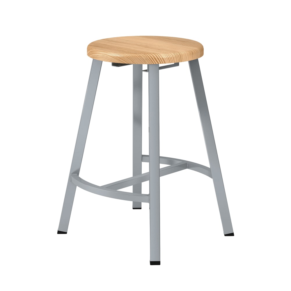 National Public Seating TTSG24-BB Round Backless Stool w/ Butcherblock ...