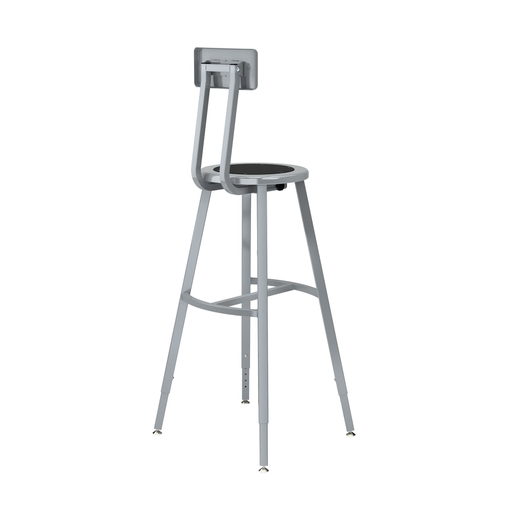National Public Seating TTSG30HB-S10 Round Stool w/ Solid Back & Black ...