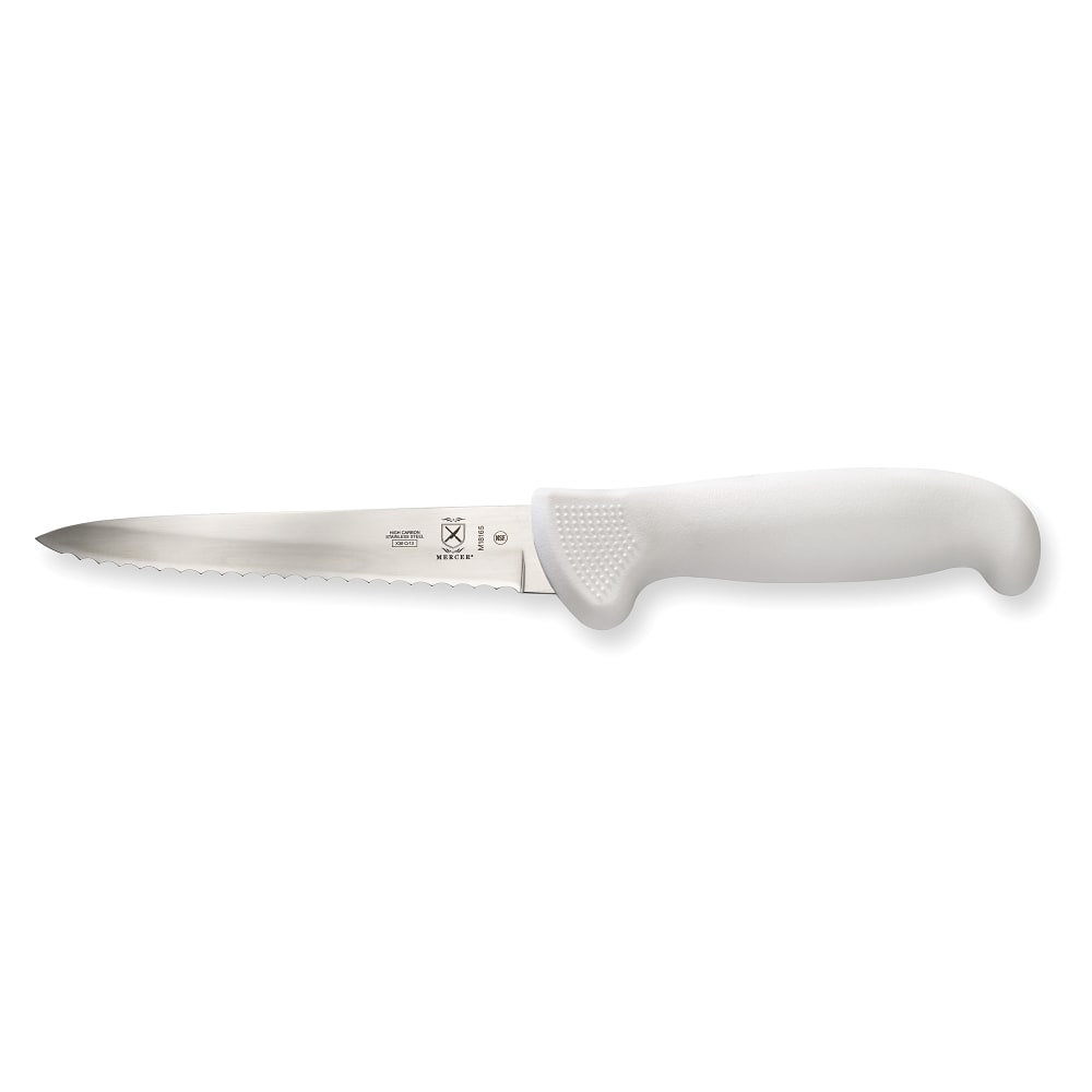 Mercer Culinary M18165 5" Utility Knife w/ White Polypropylene Handle ...
