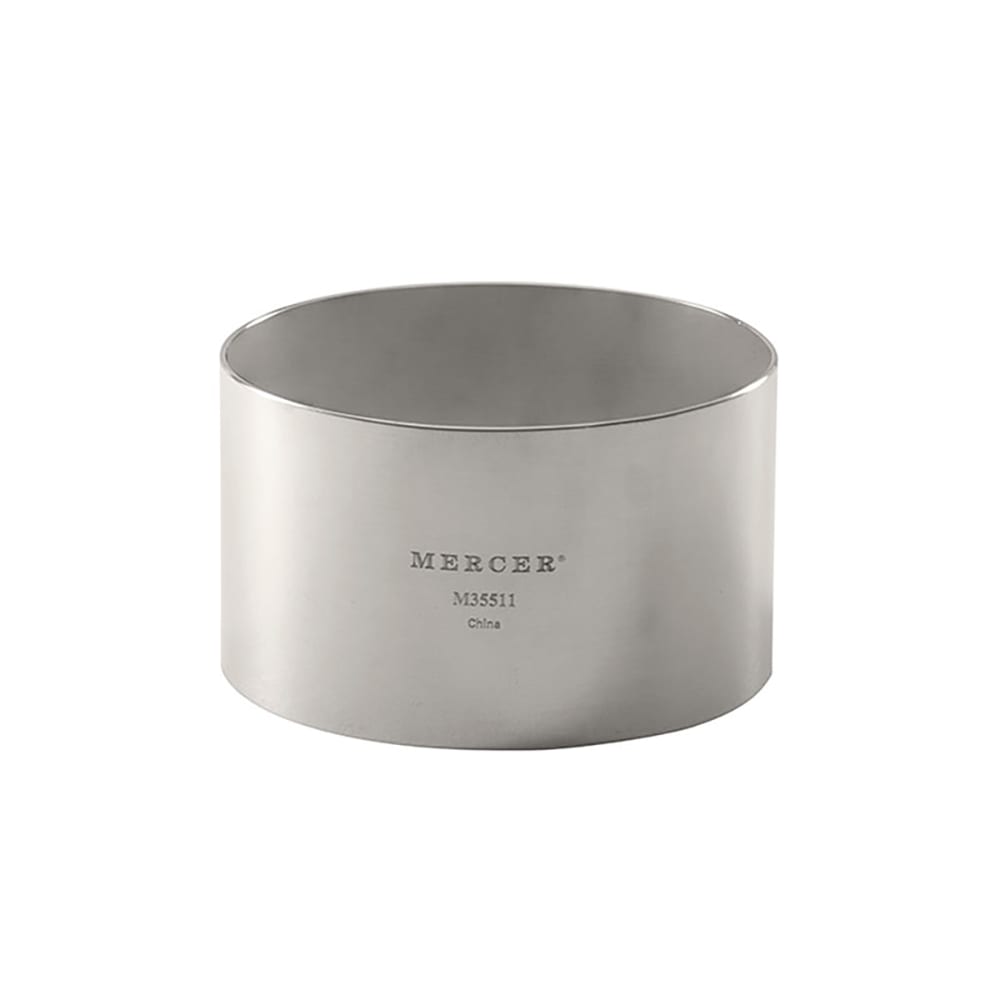 Mercer Culinary M35511 Round Pastry Mold - 3" x 1 3/4", Stainless Steel