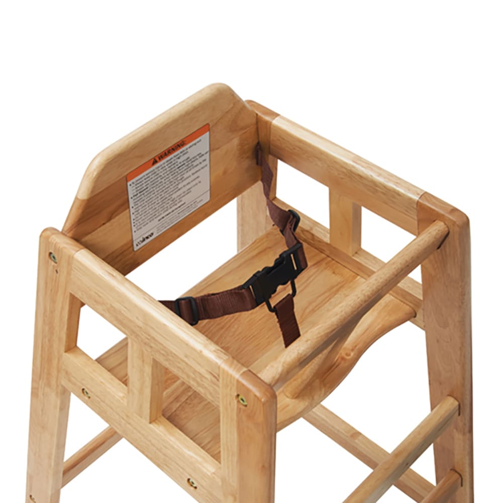 Winco CHH-601 32" Stackable Wood High Chair w/ Waist Strap - Rubberwood ...