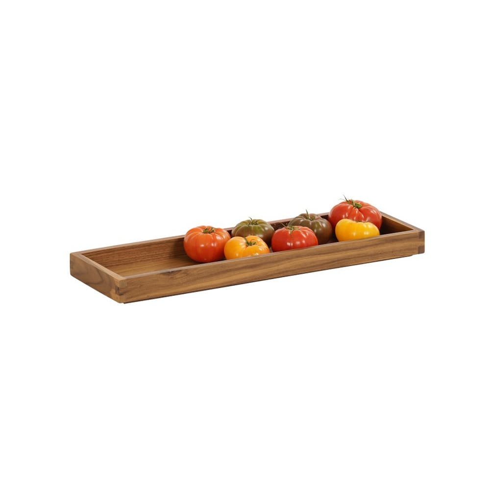 Cal-Mil 23106-2061-78 Rectangular Display Tray - 20" x 6" x 1 1/2", Walnut