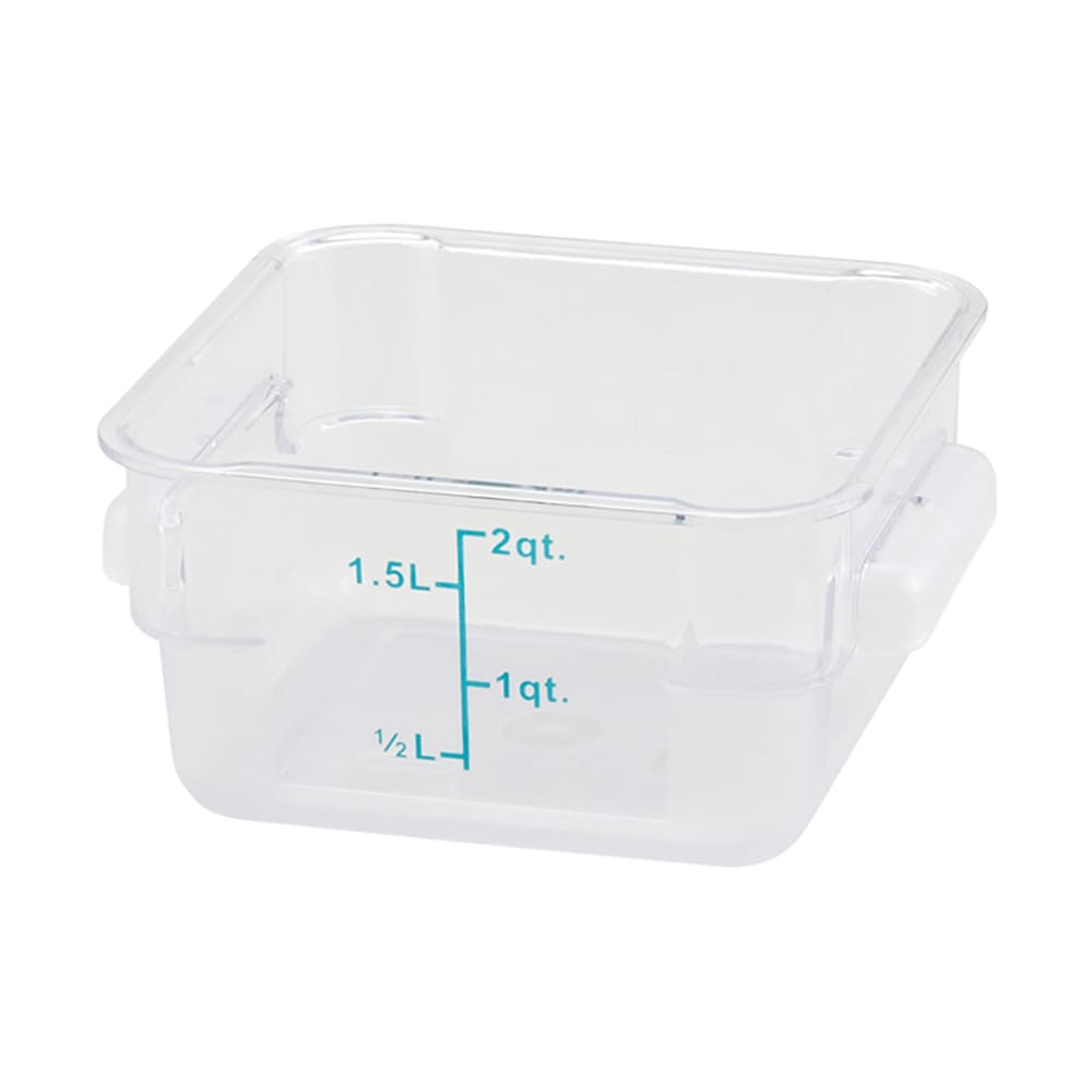 Winco PCSC-2C 2 qt Square Food Storage Container - Clear