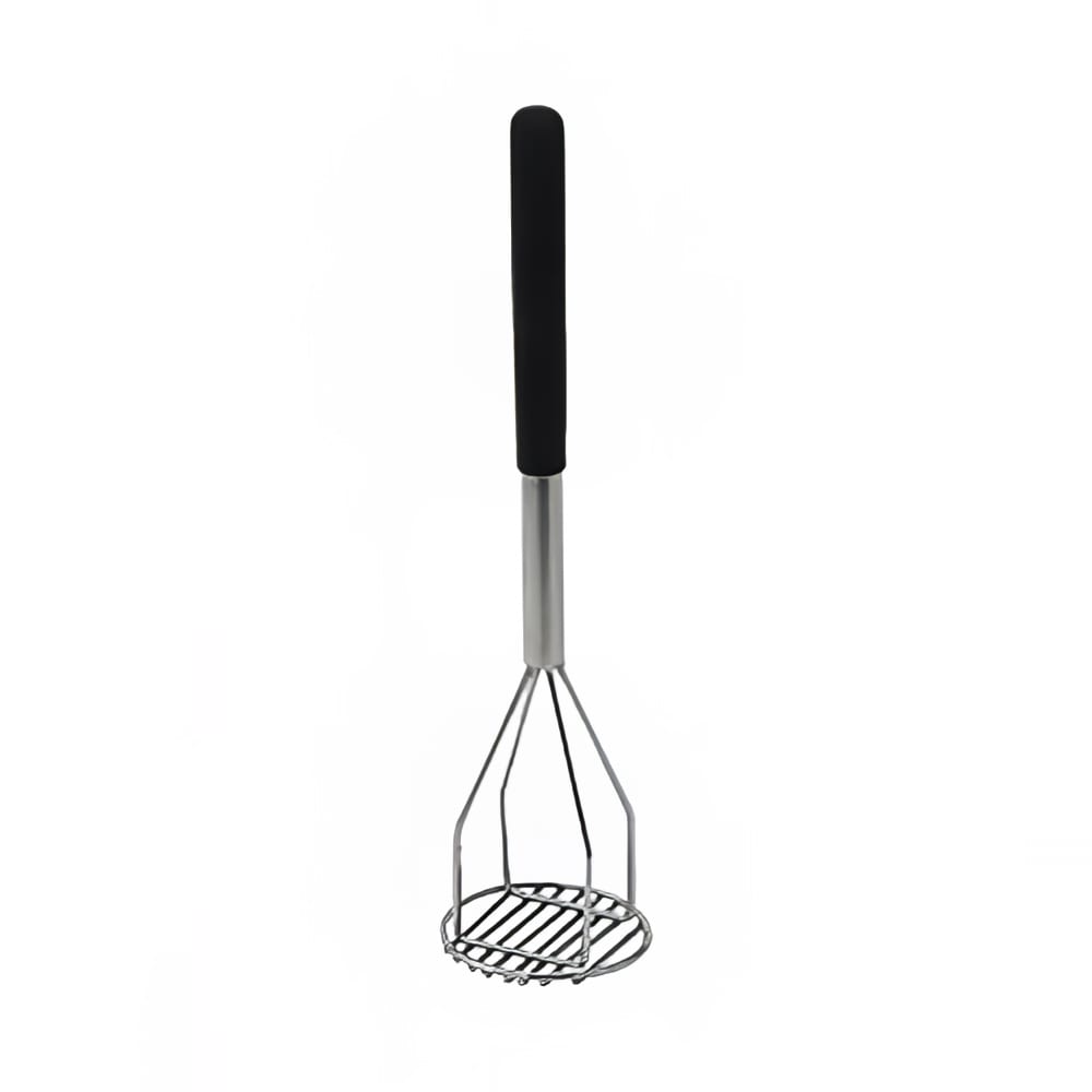 Winco PTMP-18R 18" Round Potato Masher w/ Black Polypropylene Handle Sleeve