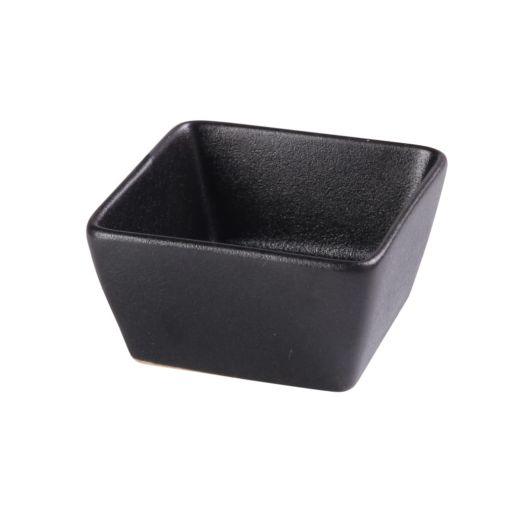 Yanco NB-4031 3 oz Square Sauce Dish - Ceramic, Noble Black