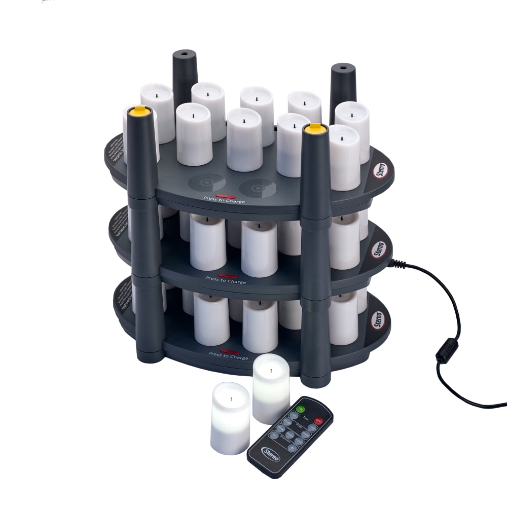 Sterno All-in-One Flameless Votive Candle Set w/Charging Tray (60334)