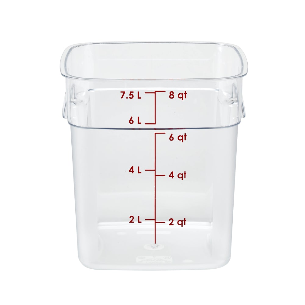 Cambro 8SFSPROCW135 8 qt FreshPro Square Food Storage Container ...