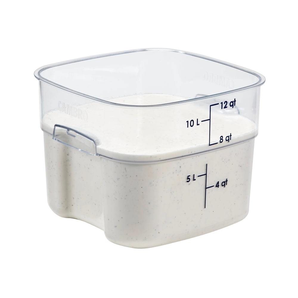 Cambro 12SFSPROCW135 12 qt FreshPro Square Food Storage Container ...
