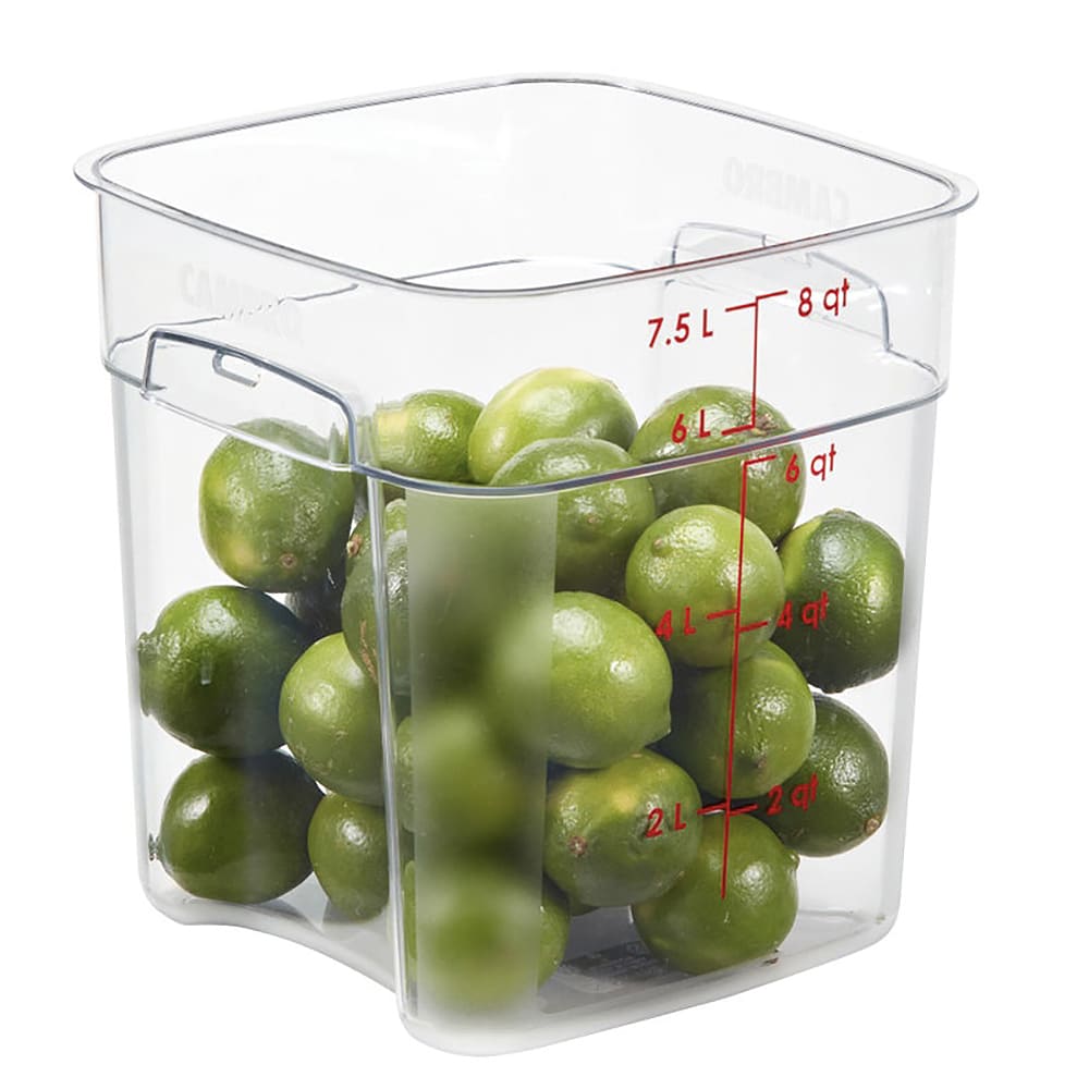 Cambro 8SFSPROCW135 8 qt FreshPro Square Food Storage Container ...