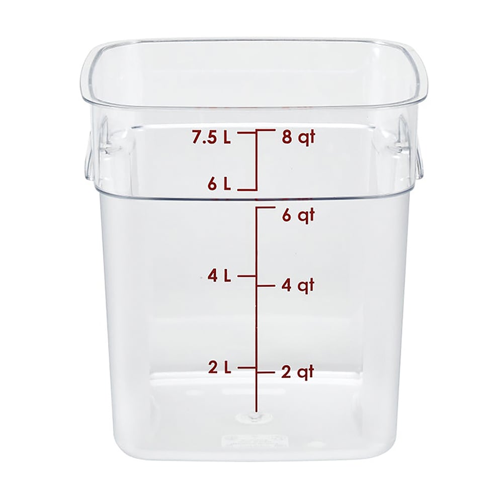 Cambro 8SFSPROCW135 8 qt FreshPro Square Food Storage Container ...