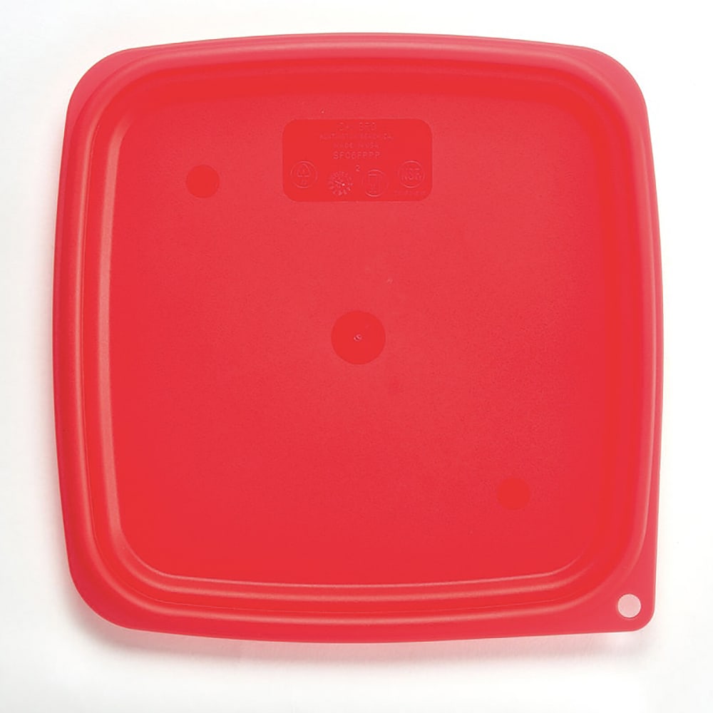 Cambro SFC6FPPP266 CamSquare® FreshPro Cover for 6 & 8 qt Containers, Polyethylene, Translucent Red