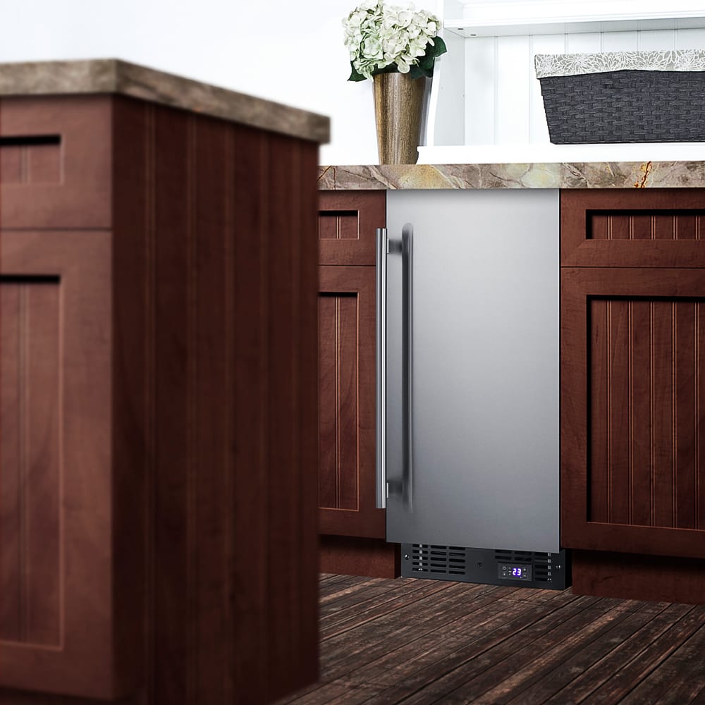Summit SCFF1533BSS 14 3/4" W Undercounter Freezer w/ (1) Section & (1 ...