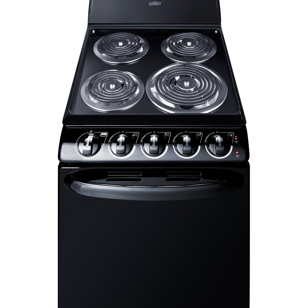 Summit RE2031B 20" Electric Stove w/ (4) Burners - Black, 220V