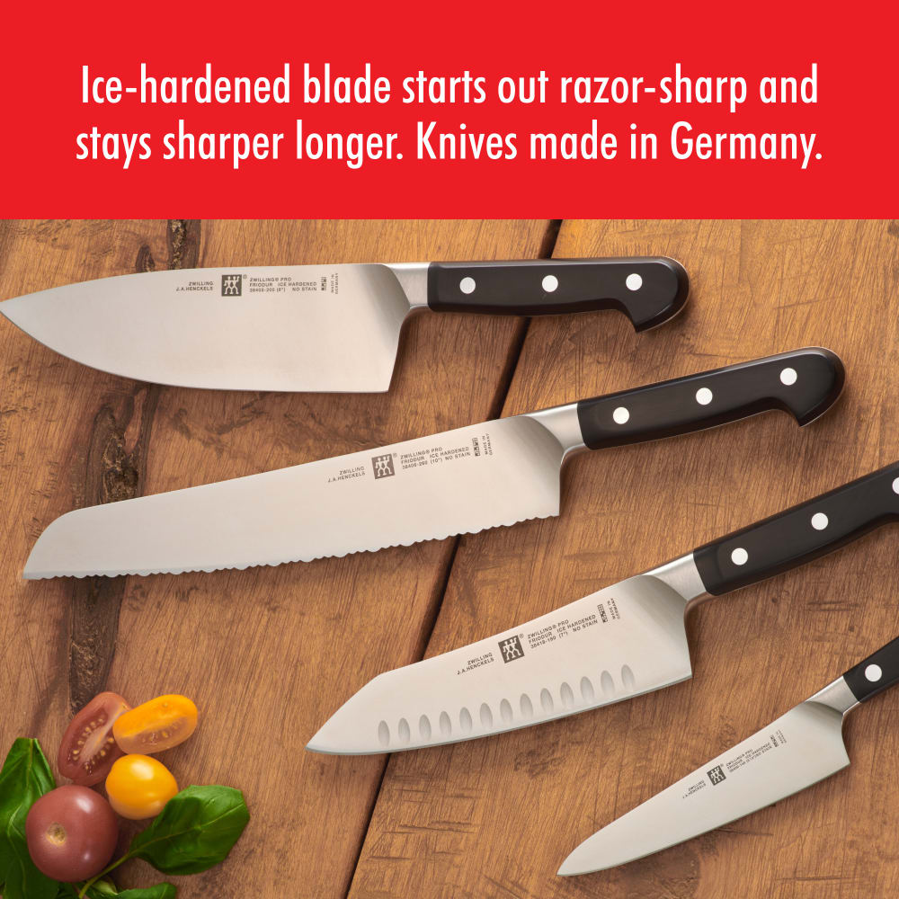Zwilling 1002845 7" Rocking Santoku Knife w/ Black Plastic Handle, High ...