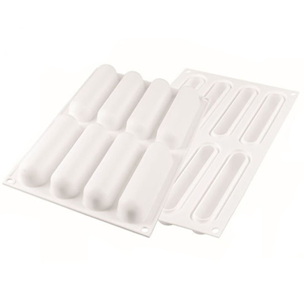 Silikomart Fingers Mold w/ 8 Sections - Silicone, White (CURVEFINGER75)