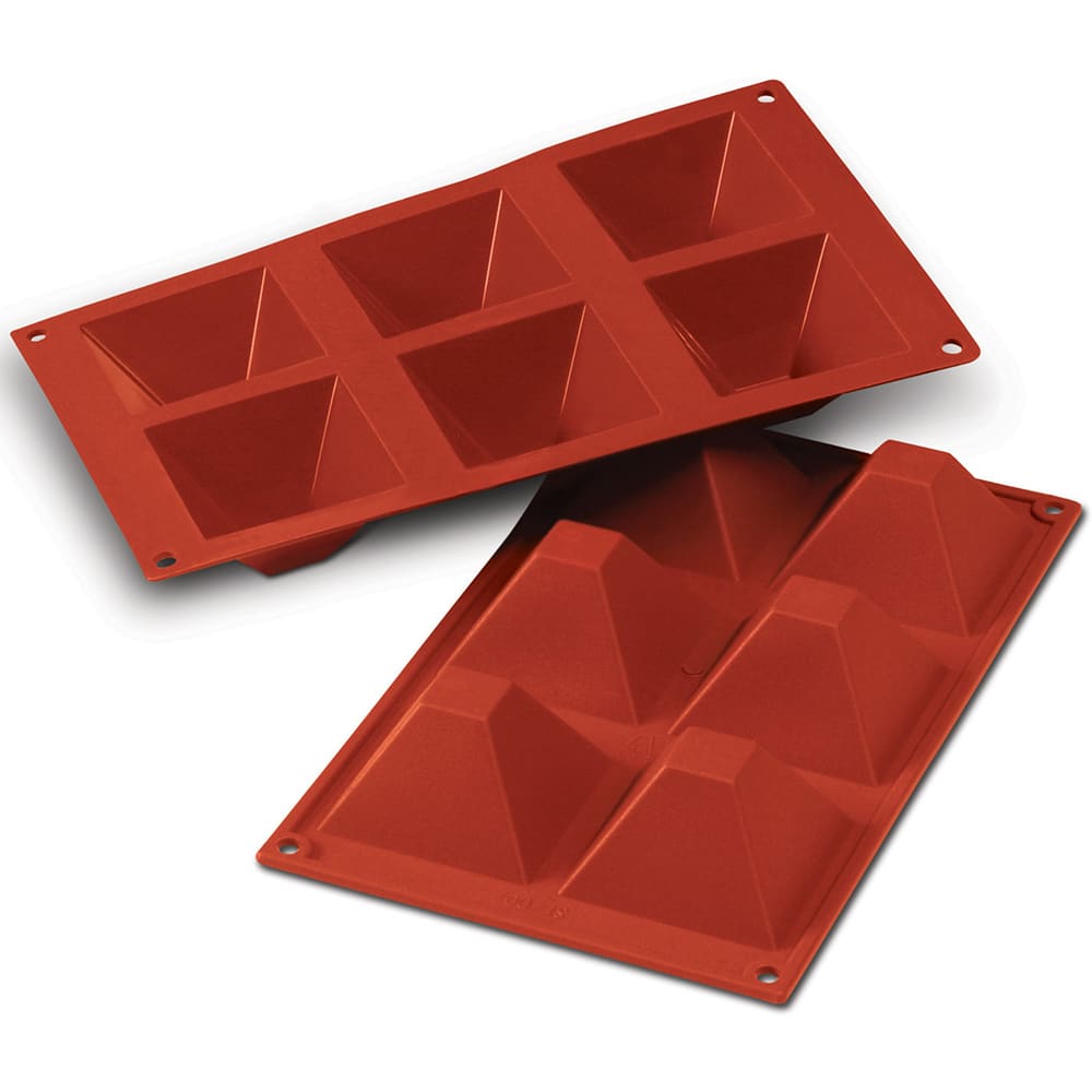Silikomart Pyramid Mold w/ 6 Sections - Silicone, Red (SF007)