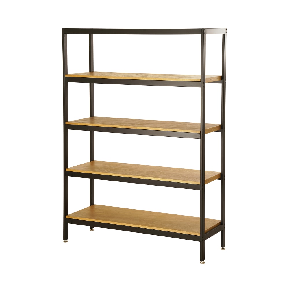 Cal Mil 23414 48 99 4 Tier Display Stand 48 X 16 X 72 Metal Madera cal-mil-23414-48-99-4-tier-display-stand-48-x-16-x-72-metal-madera
