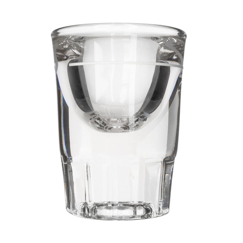 Libbey 5135/S0617 1 1/4 oz Fluted Whiskey Shot Glass with 1/2 oz Cap Line
