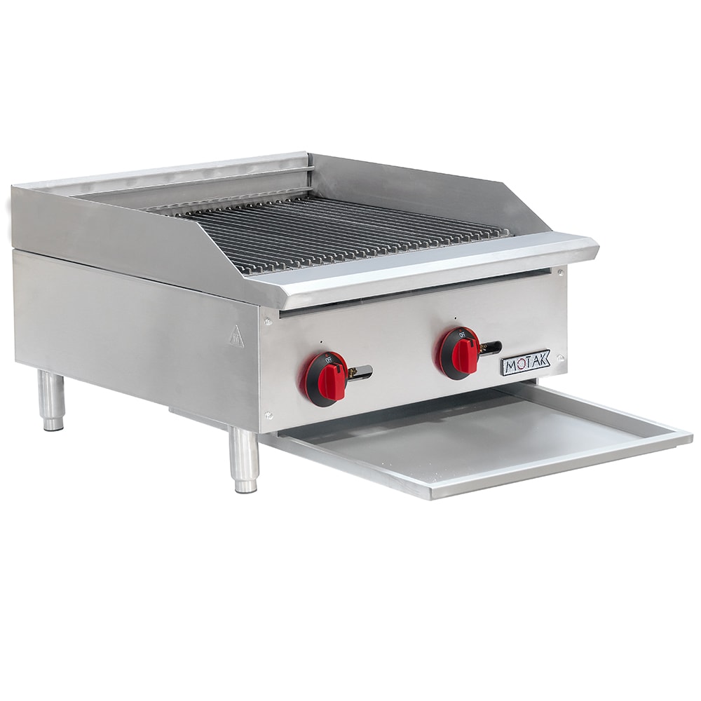 MoTak MBR24 24" Gas Charbroiler w/ Cast Iron Grates, Convertible