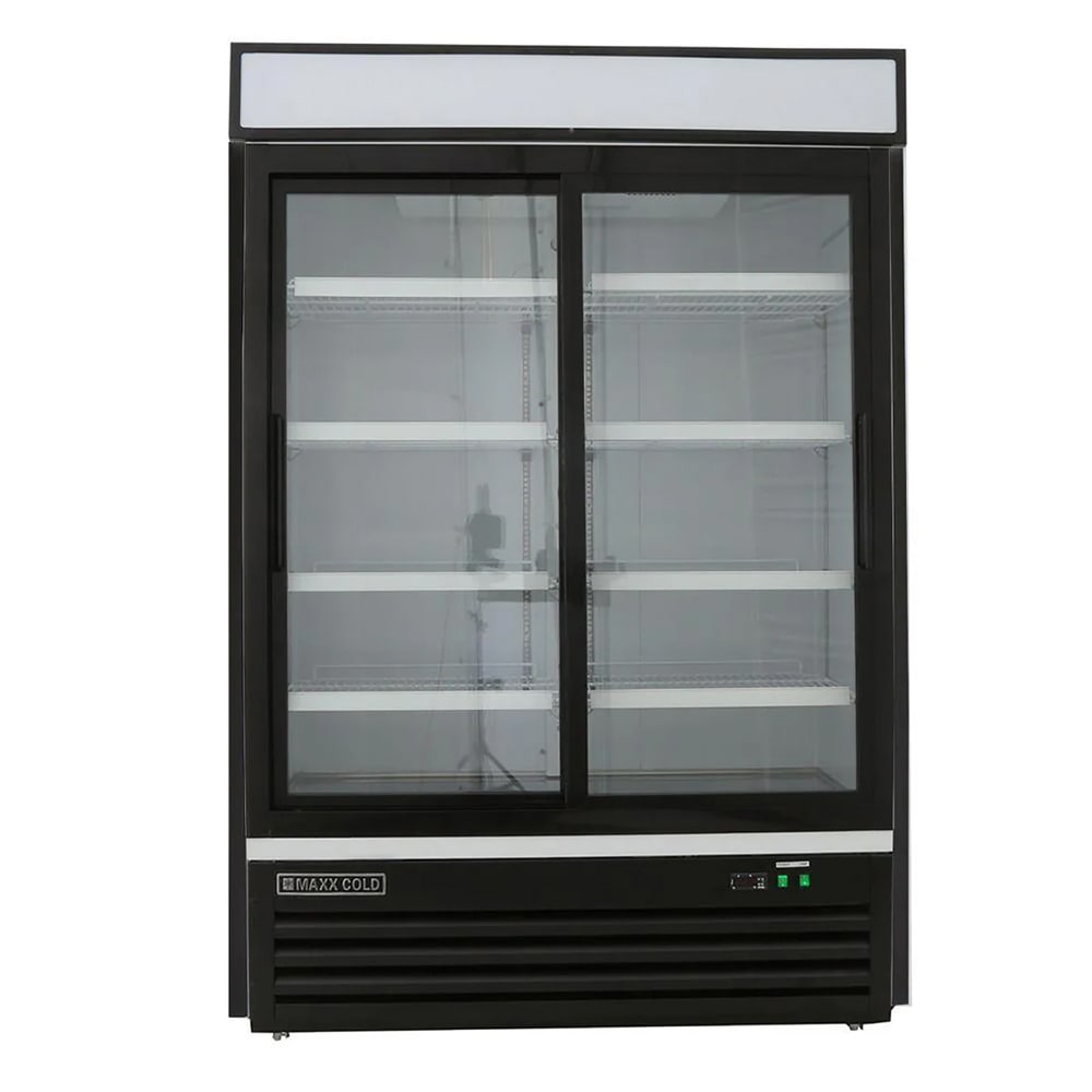 Maxx Cold MXM2-48RSBHC 54" X-Series Two Section Glass Door Merchandiser ...