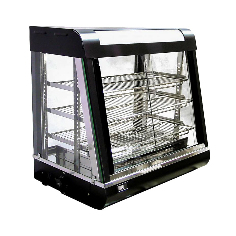 Omcan 26" Dual Service Countertop Heated Display Case - (3) Shelves ...