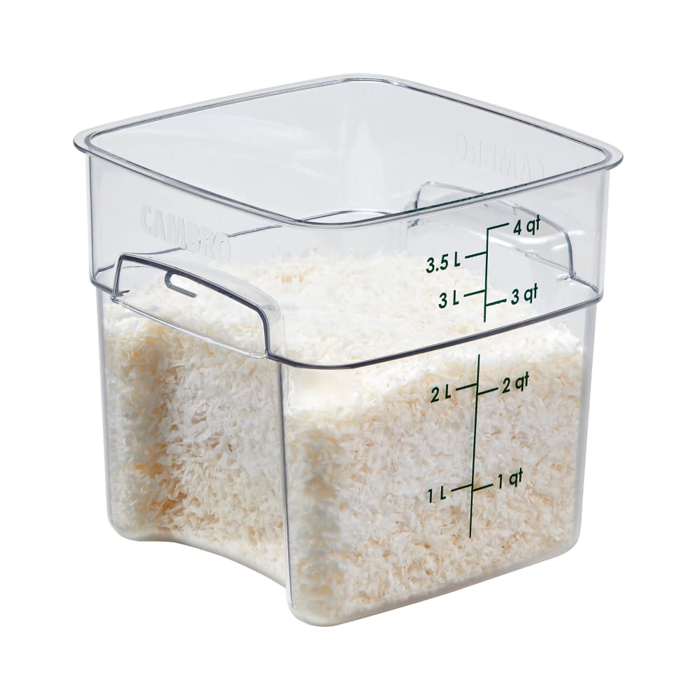 Cambro 4SFSPROCW135 4 qt FreshPro Square Food Storage Container - CamSquare®, Polycarbonate ...