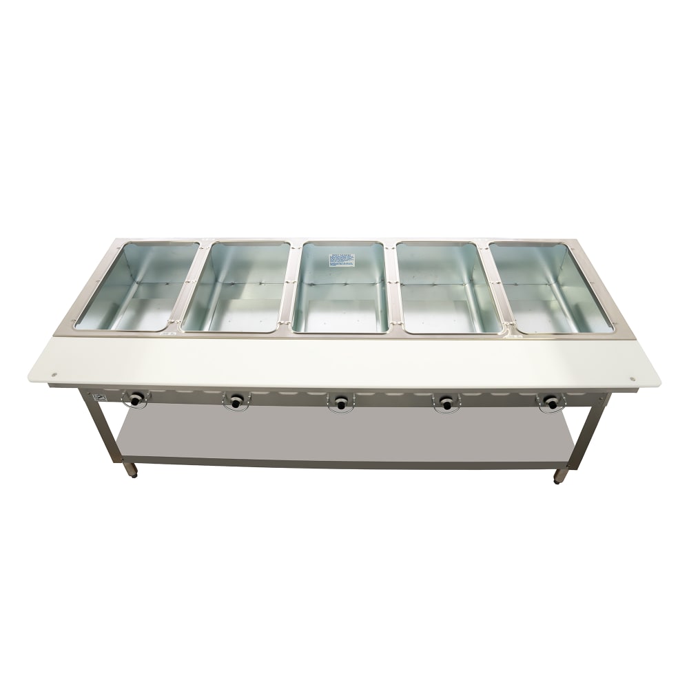 Duke 305 73" Hot Food Table w/ (5) Wells & Undershelf, Liquid Propane