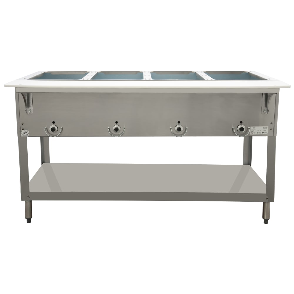 Duke E304 58 3/8" Hot Food Table w/ (4) Wells & Cutting Board, 120v