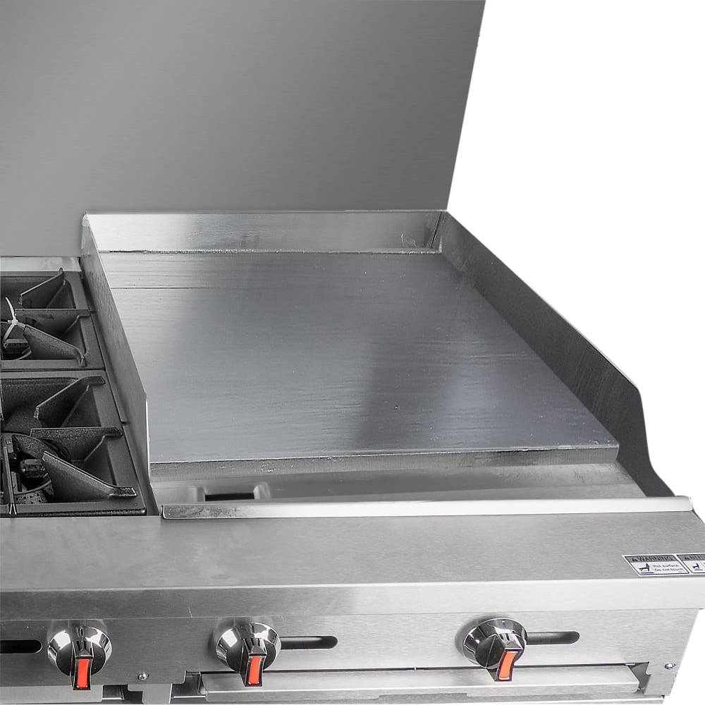 MoTak MR10-G24-C-S 60" 6 Burner Gas Range w/ Griddle - (2) Standard ...