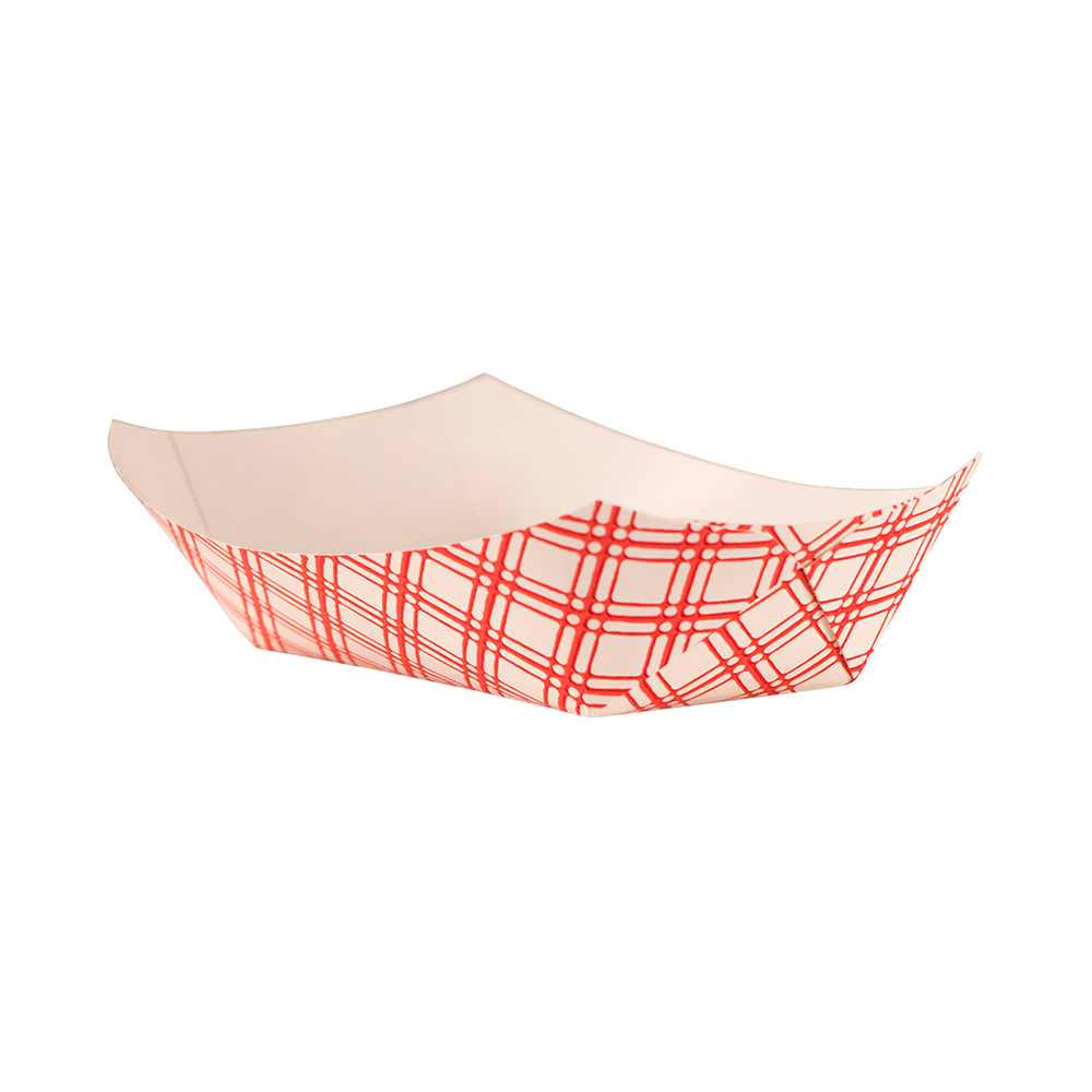 Empress Disposable Food Tray w/ 1 lb Capacity - Paper, Red Plaid ...