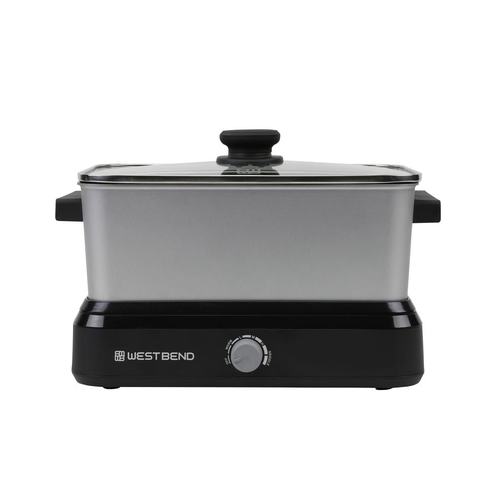 West Bend 5 qt Versatility™ Slow Cooker w/ Glass Lid - Silver, 120v (87905)