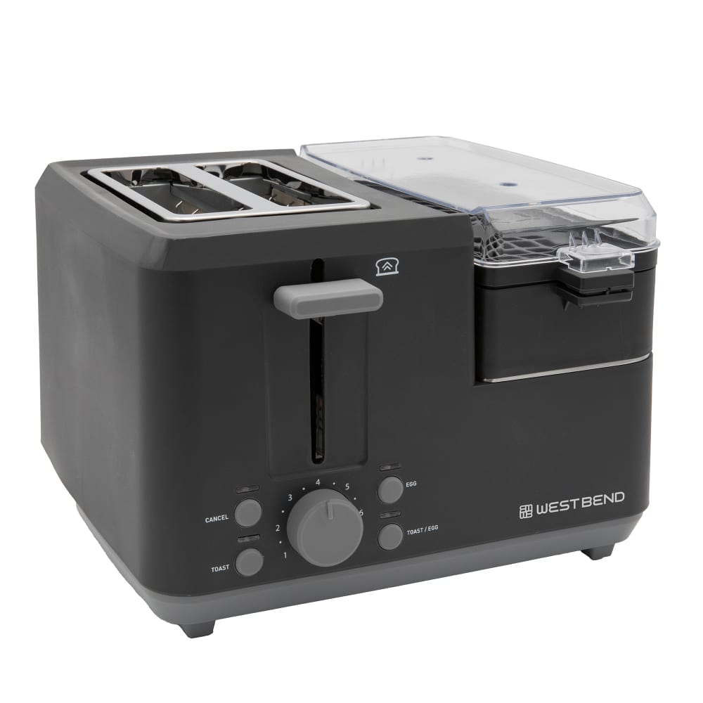 West Bend 2 Slice Toaster w/ Egg Cooker & Meat Warmer, Black (78500)
