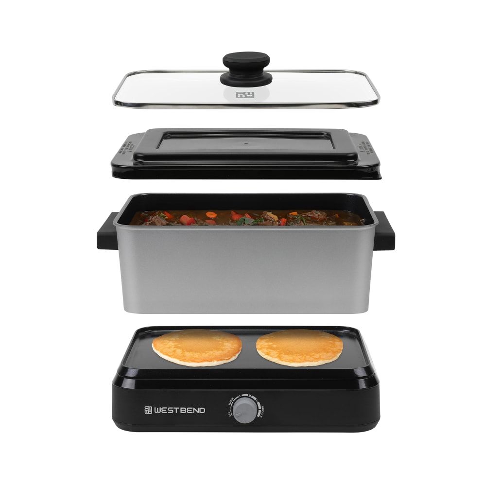 West Bend 5 qt Versatility™ Slow Cooker w/ Glass Lid - Silver, 120v (87905)