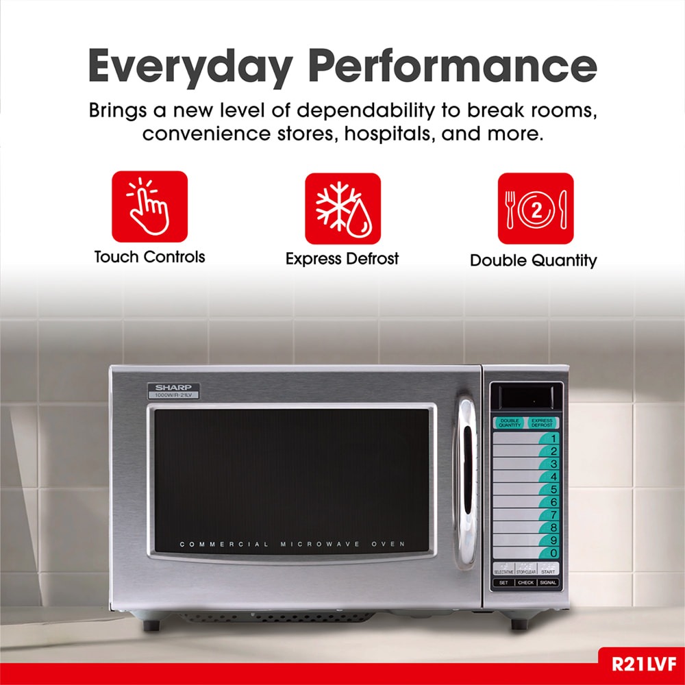 Sharp R-21LVF 1000w Commercial Microwave w/ Touch Pad - 120v